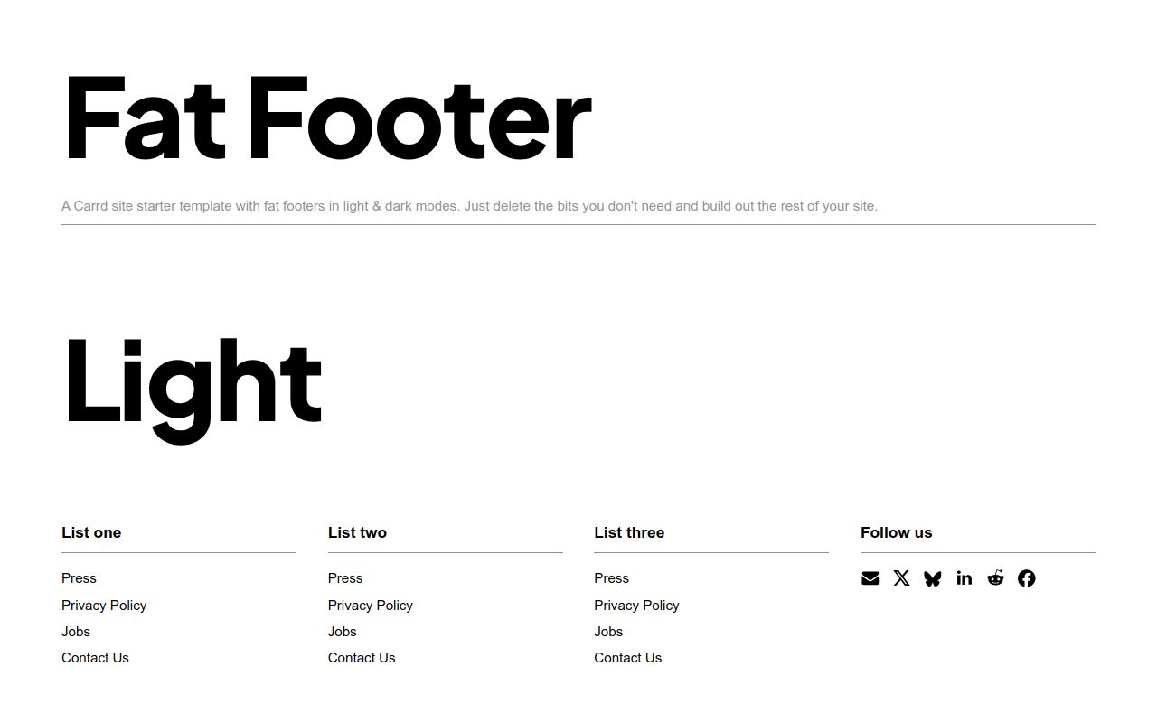 Fat footer (by Mark Bowley) - Templates - Carrd