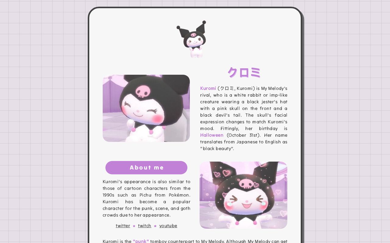 Kuromi template (by Wawa Kero) - Templates - Carrd